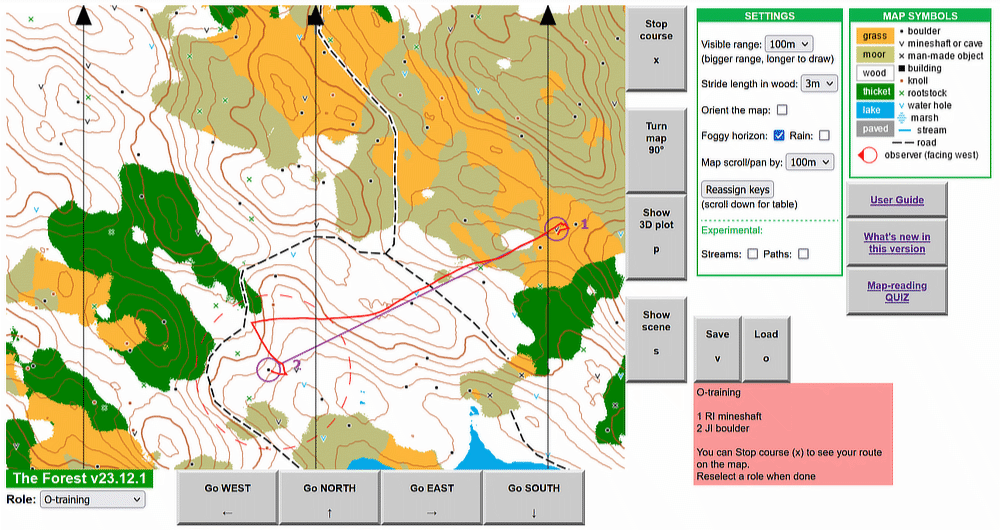 grelf.net - The Forest - orienteering simulation